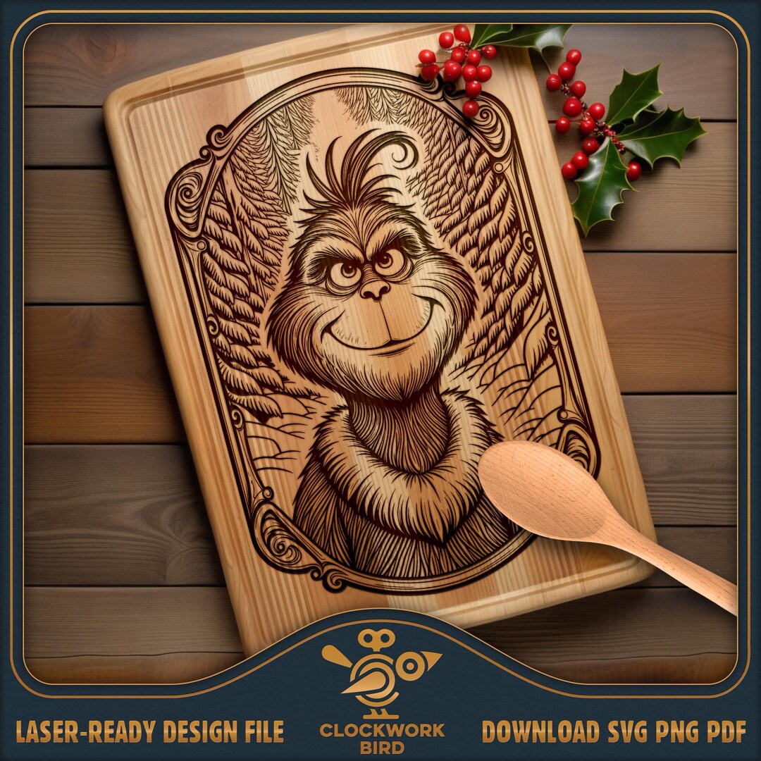 Christmas Goblin Cutting Board SVG: Vintage Laser File - Etsy