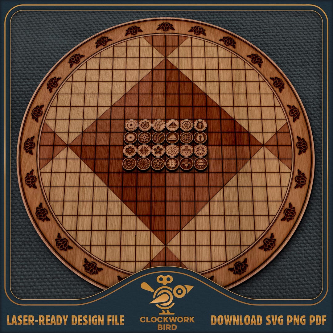 Pai Sho Game Board & Tiles - Laser Cut SVG, PDF, PNG Files - Etsy UK