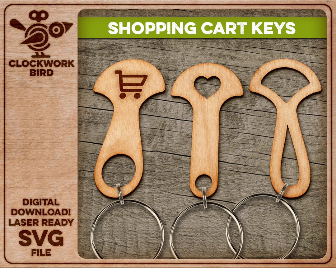 Removable Shopping Cart / Trolley Keys (8 Coin Sizes, 3 Different ...