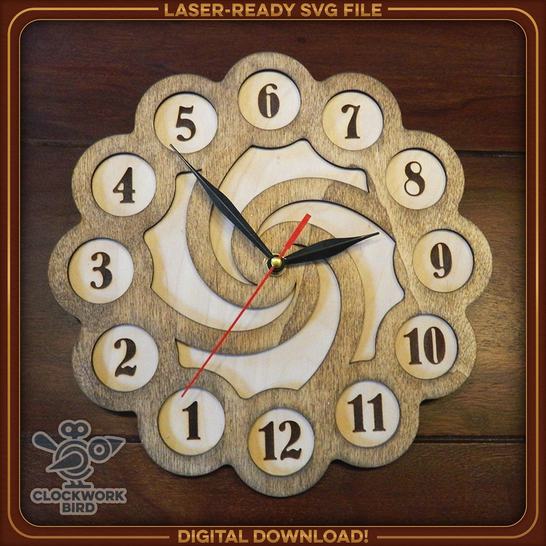 Upside Down Wall Clock: the Chaos Spiral - Unique Design File for Laser ...