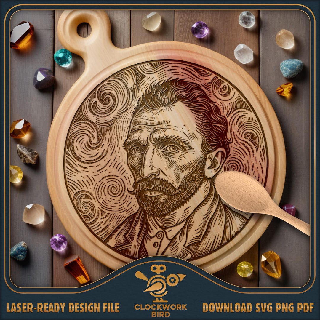 Vincent Van Gogh Portrait, Round Cutting Board SVG / Vintage ...