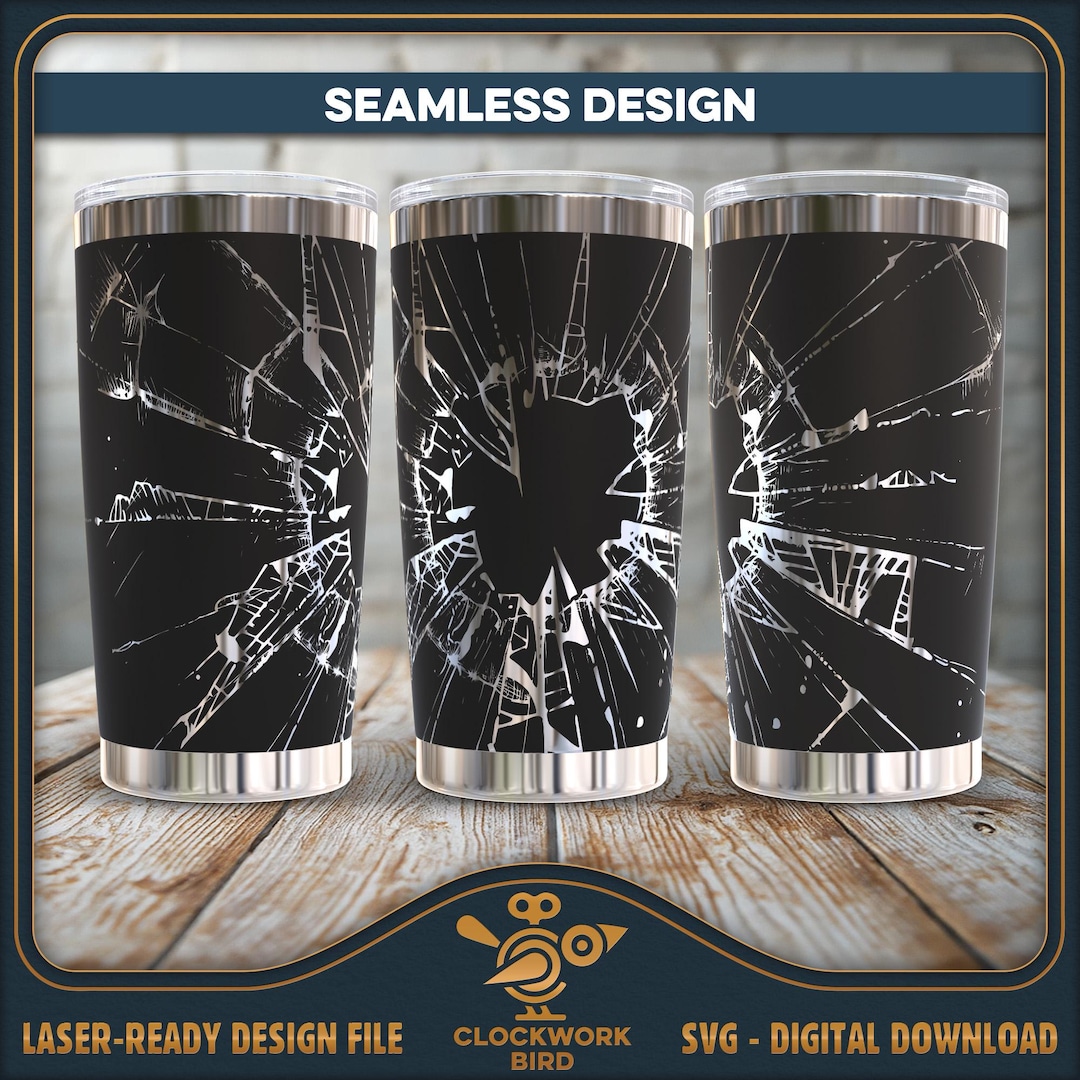 Broken Glass Tumbler Pattern: Seamless Laser SVG File (digital Download ...