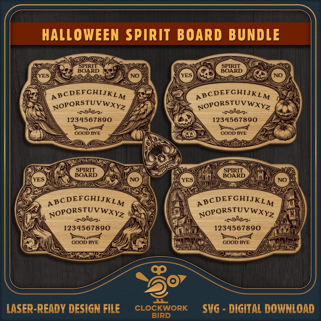 Halloween Spirit Board Bundle - 4 Spirit Talking Game Boards With ...