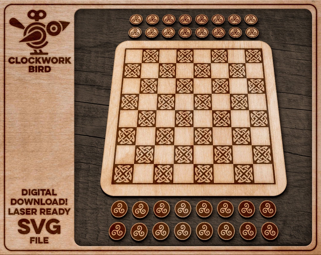 Checkers / Draughts Board Game - Unique Laser Cut File - Etsy