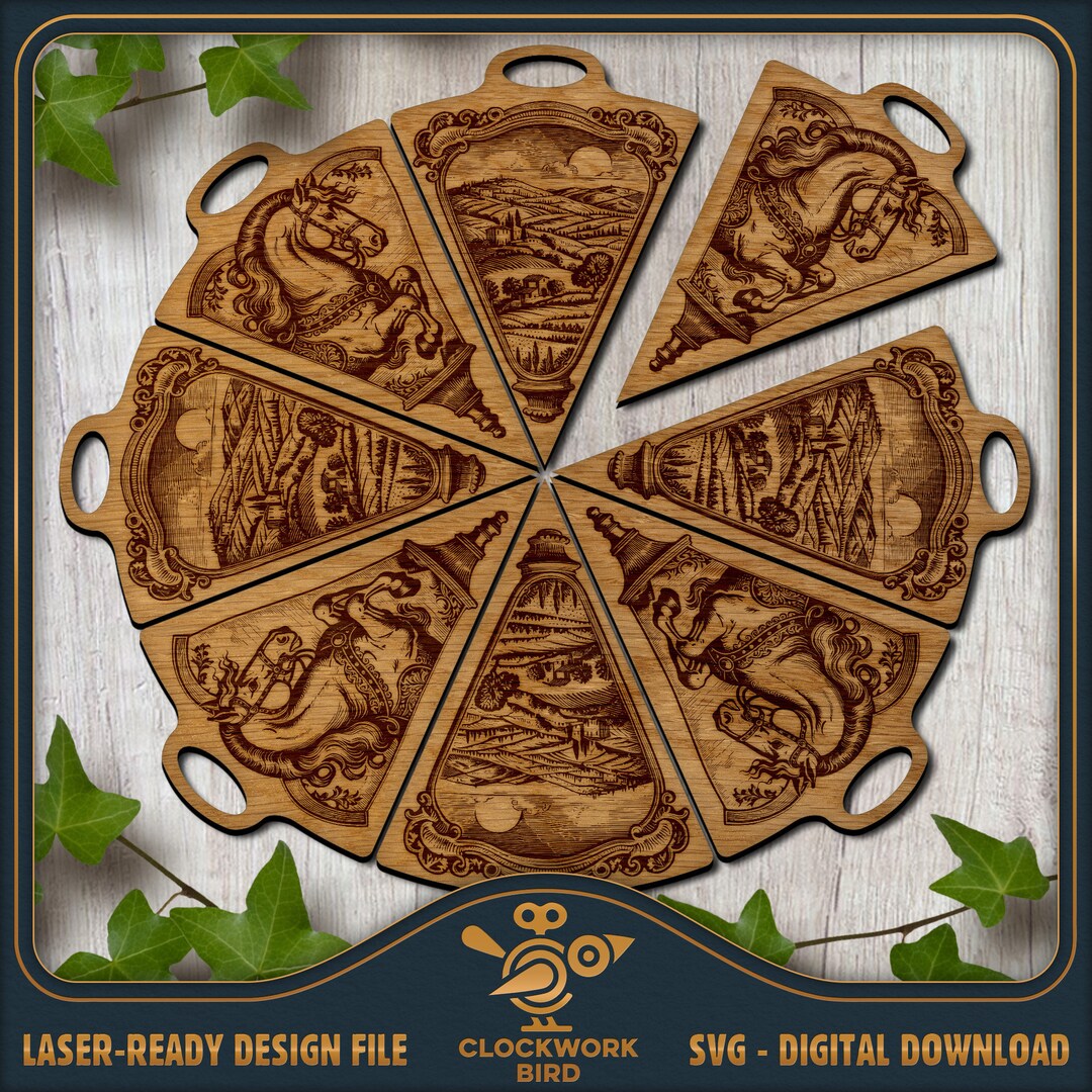 Carousel Pizza Board SVG: Laser Cut Tray File (digital Download) - Etsy