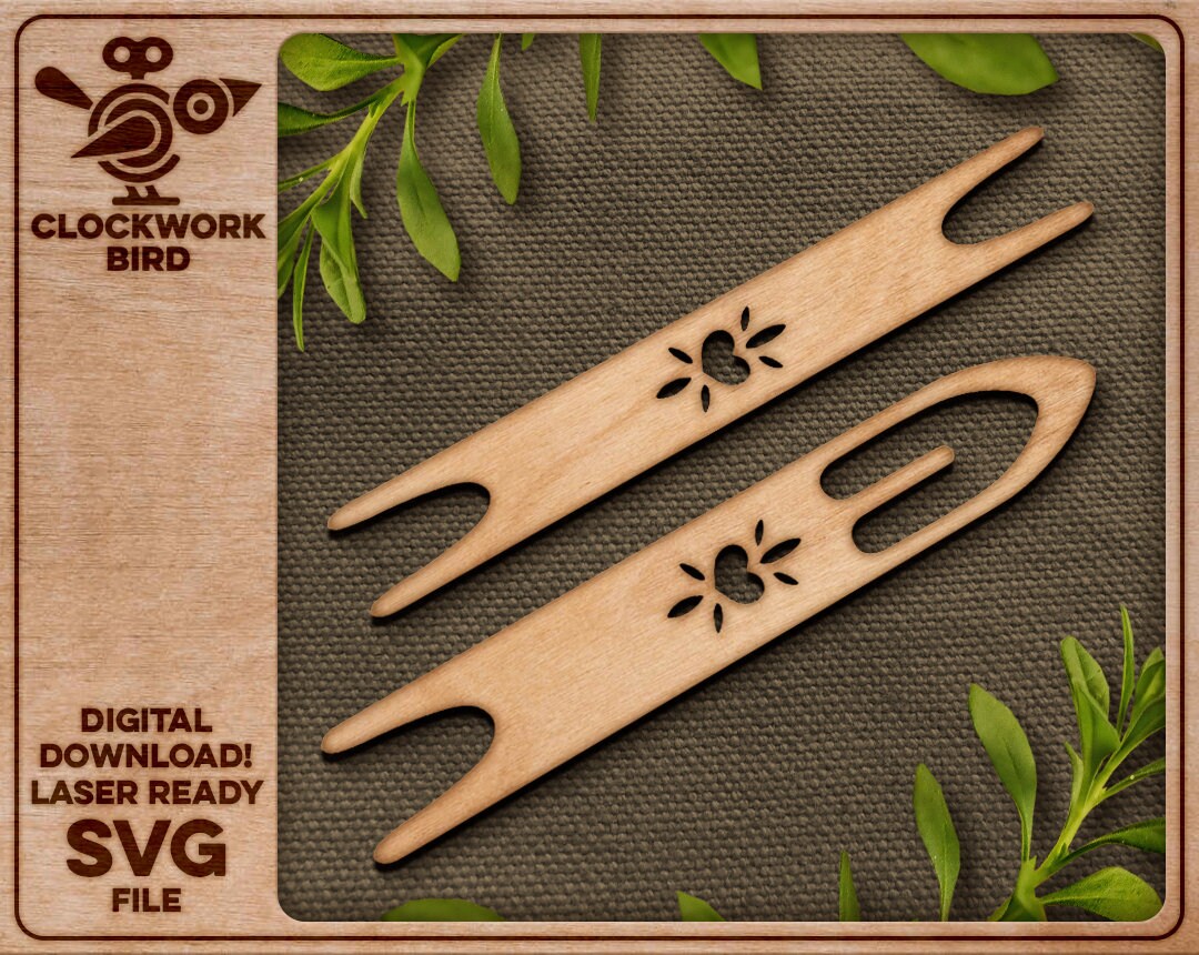 Medieval Style Weaving Shuttle and Netting Needle (laser Ready SVG File ...