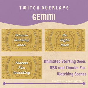 GEMINI - Twitch Overlay (zodiac Series) - Etsy