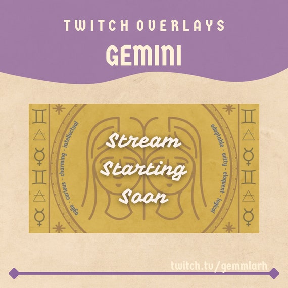 GEMINI Twitch Overlay zodiac Series - Etsy