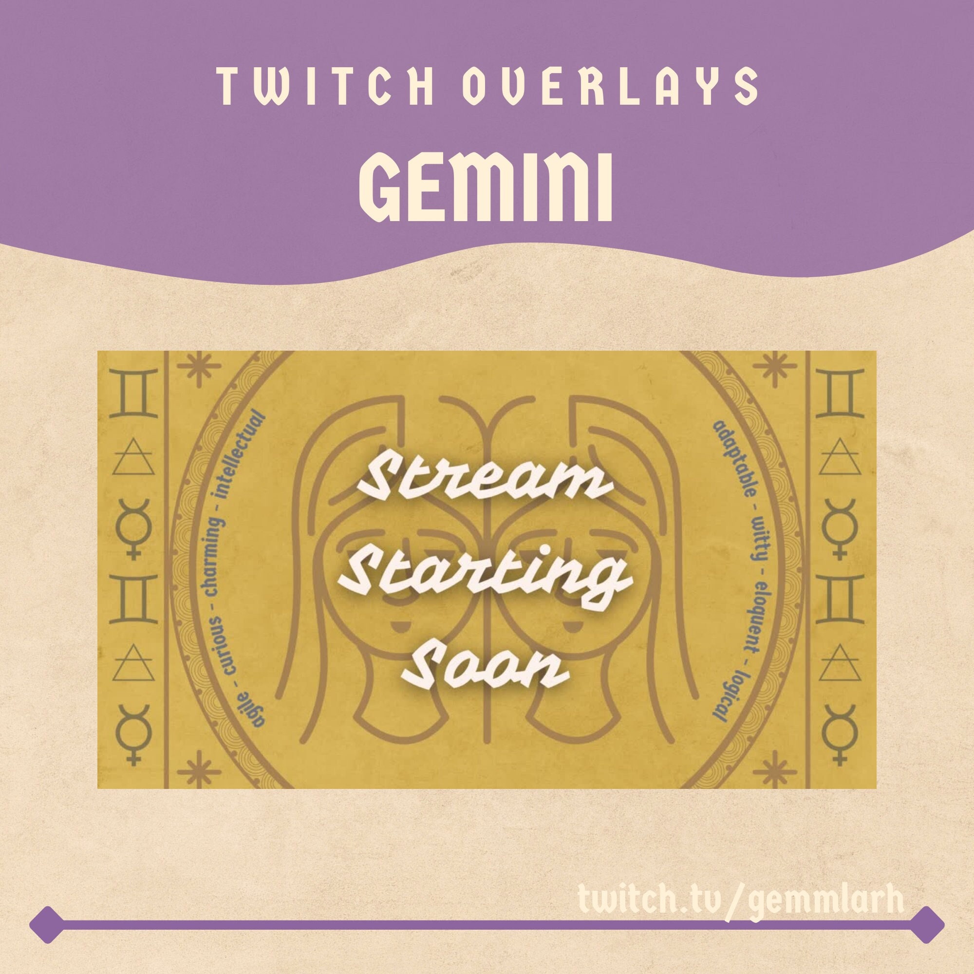 GEMINI - Twitch Overlay (zodiac Series) - Etsy