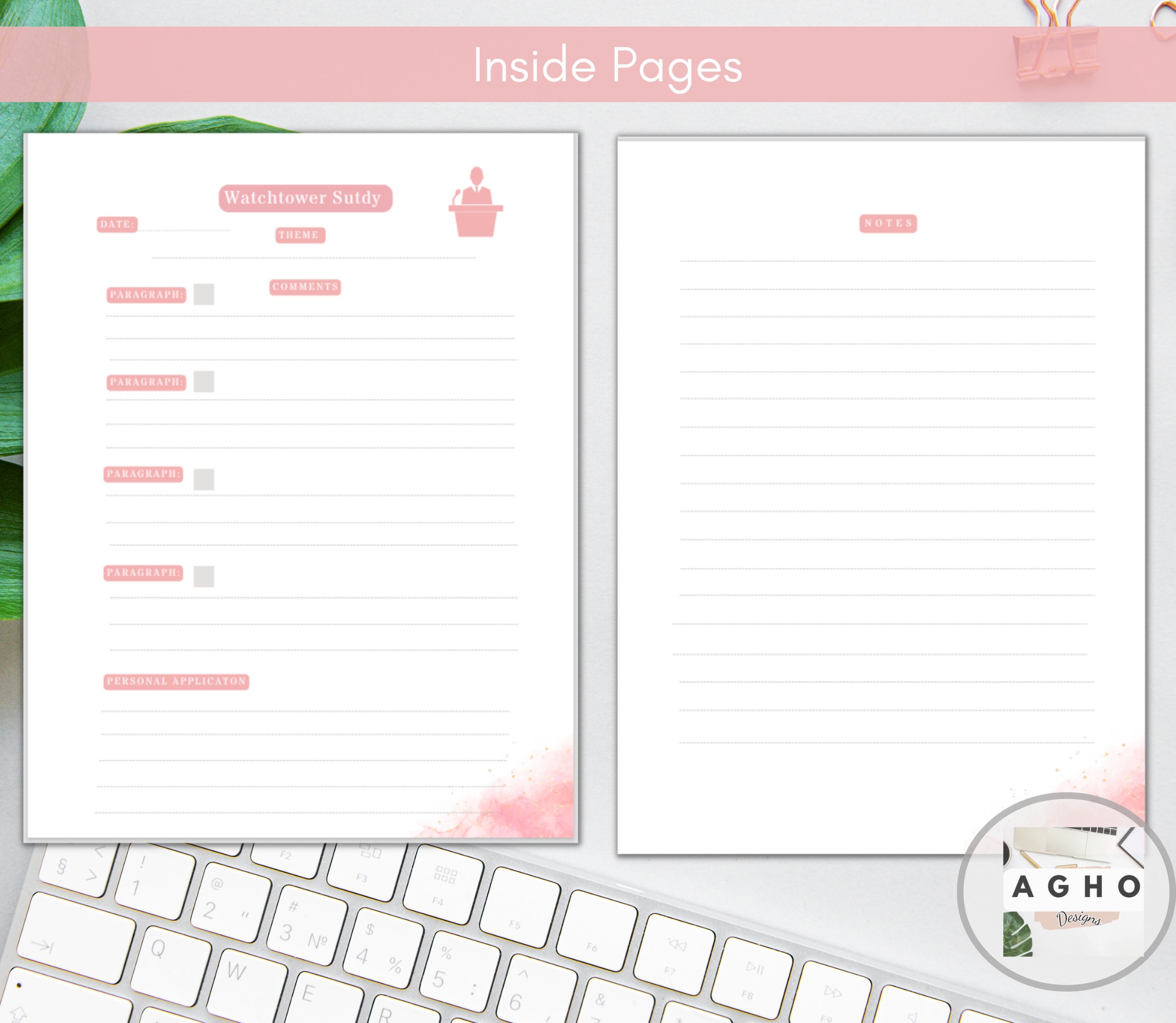 JW Meeting Notebook Printable for Midweek Meetings/public Talks ...