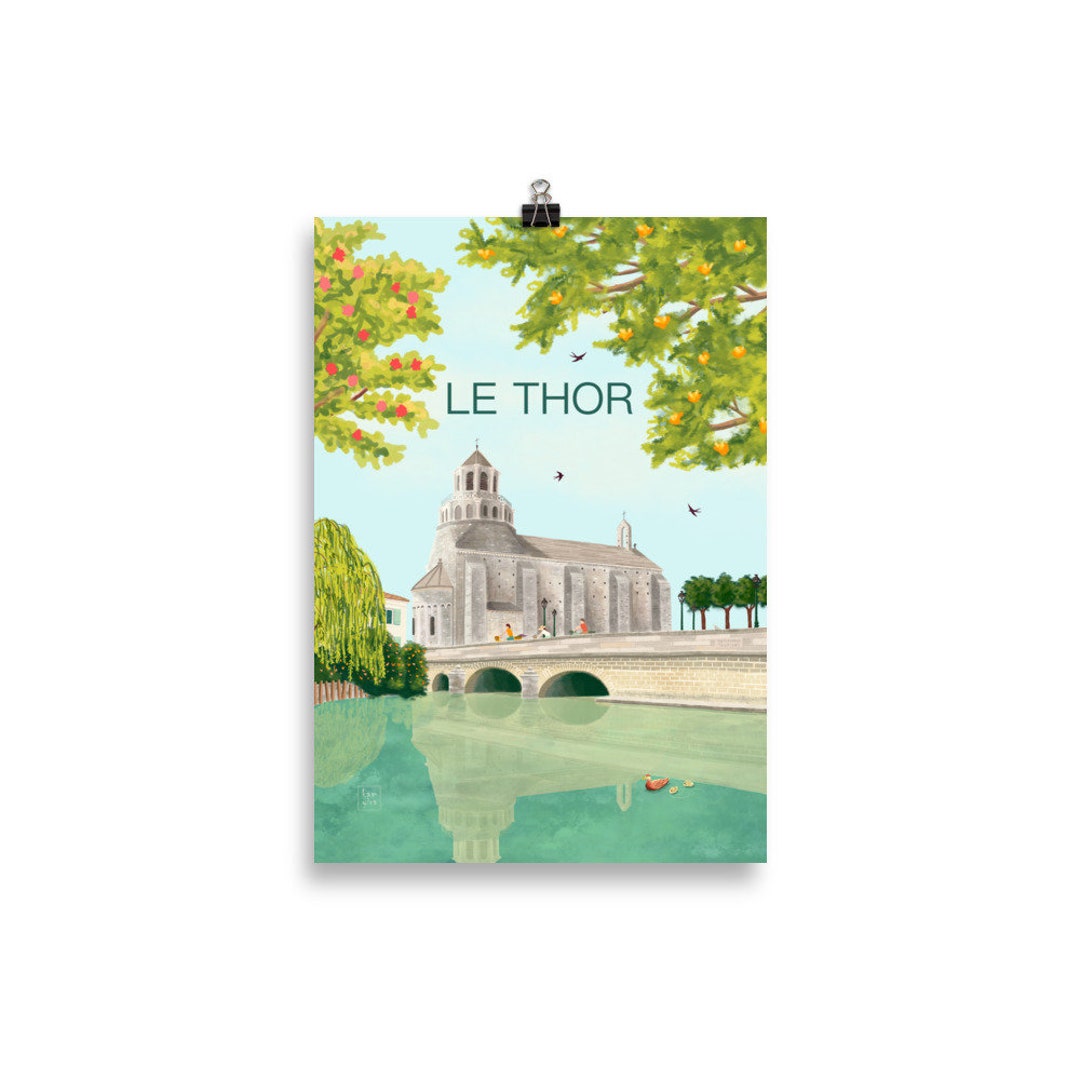 Le Thor - Provence - Art Print - Illustration - Travel Poster - Affiche ...