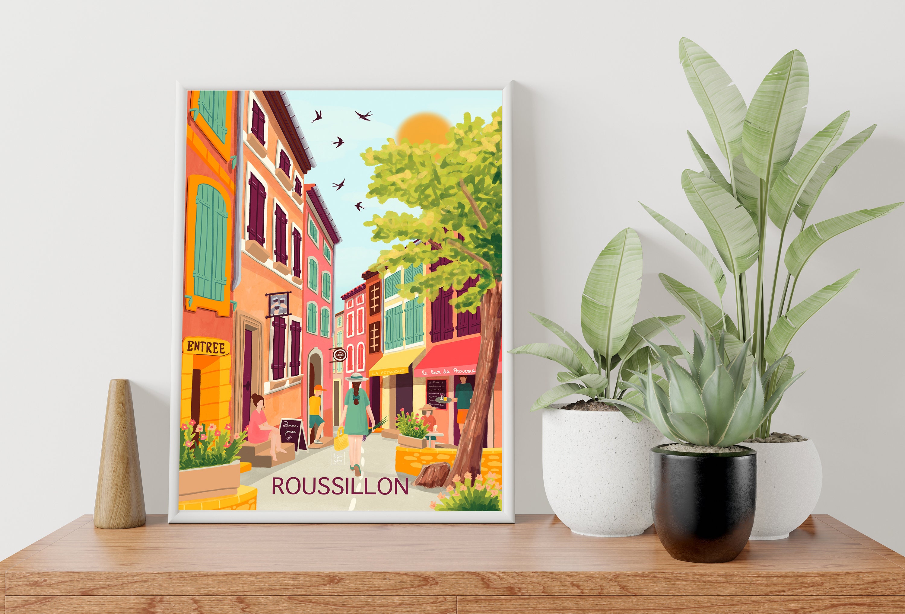 Roussillon - Art Print - Illustration - Vaucluse Luberon - Travel ...