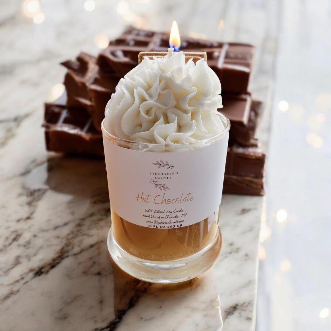 Hot Chocolate Scented Soy Candle, Handmade - Etsy