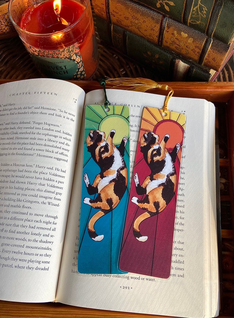 Cozy Sun Cat Bookmark Gift for Cat and Book Lovers - Etsy