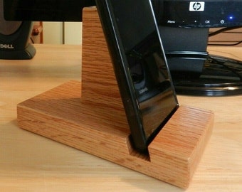 Unfinished, Red Oak Cell Phone Stand - Hand Crafted Wood - 100% Solid ...