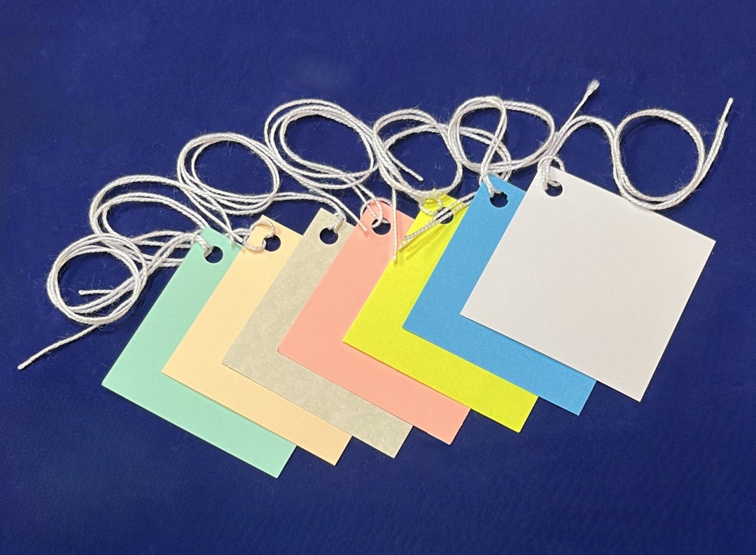 Flat 2 1/2" X 2 1/2" Blank Card Stock Tags, Available in 7 Colors ...