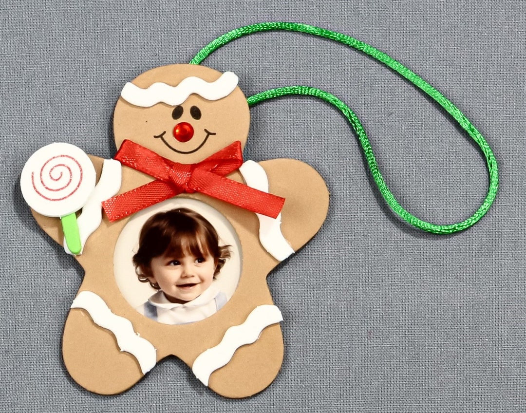 Gingerbread Man Photo Frame Christmas Tree Ornament Craft Kit for Kids ...
