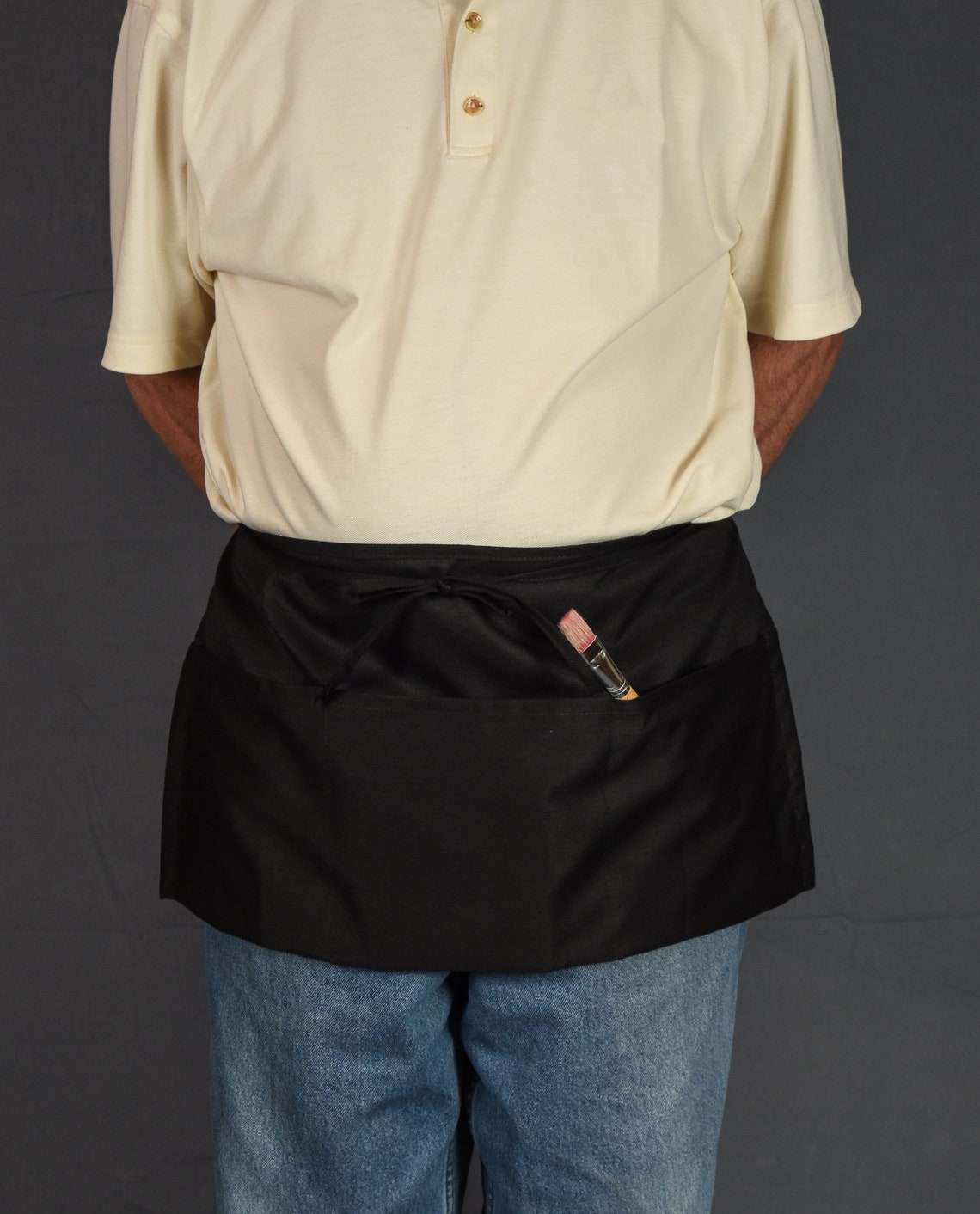 Three Pocket Waist Apron Available in Black and Khaki - Etsy