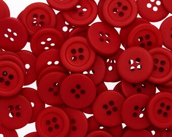 Round Red Buttons - Etsy