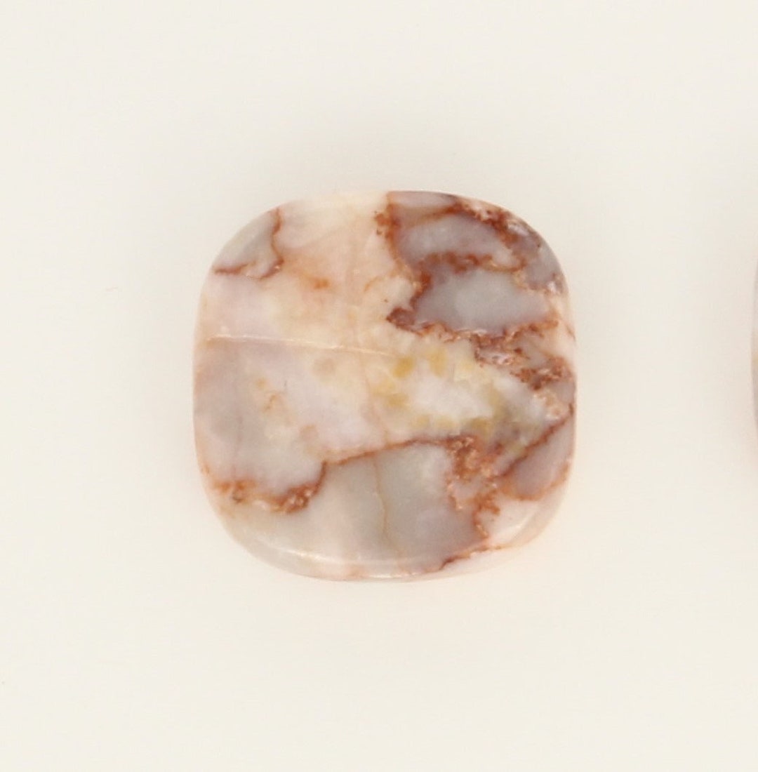Semi Precious Square Stone Beads, Diagonal Drill, 25mm X 25mm, Gray and ...