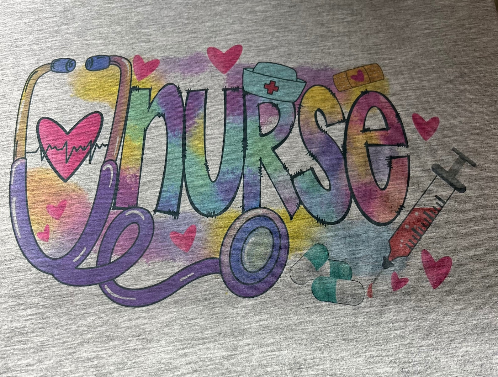 Colorful Nurse Digital File, Nurse PNG, Colorful PNG, Digital File ...