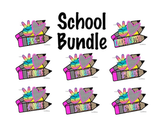 Peace Love School PNG Bundle Grades PNG Bundle Digital | Etsy