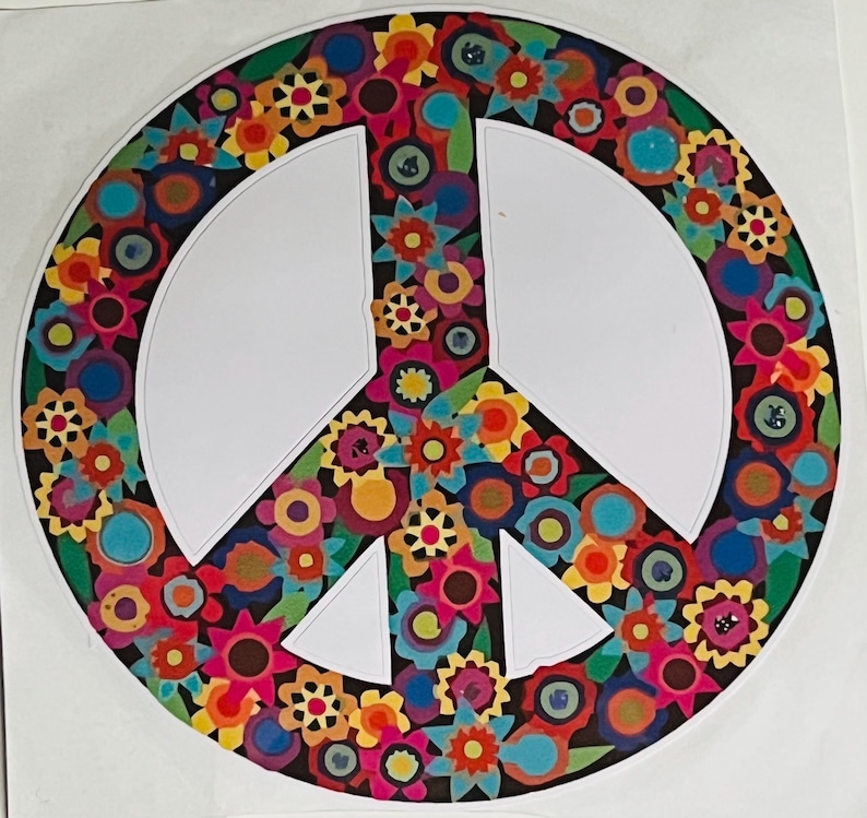 1 Piece Large Hippie Peace Sign Sticker, Car Sticker, Waterproof ...
