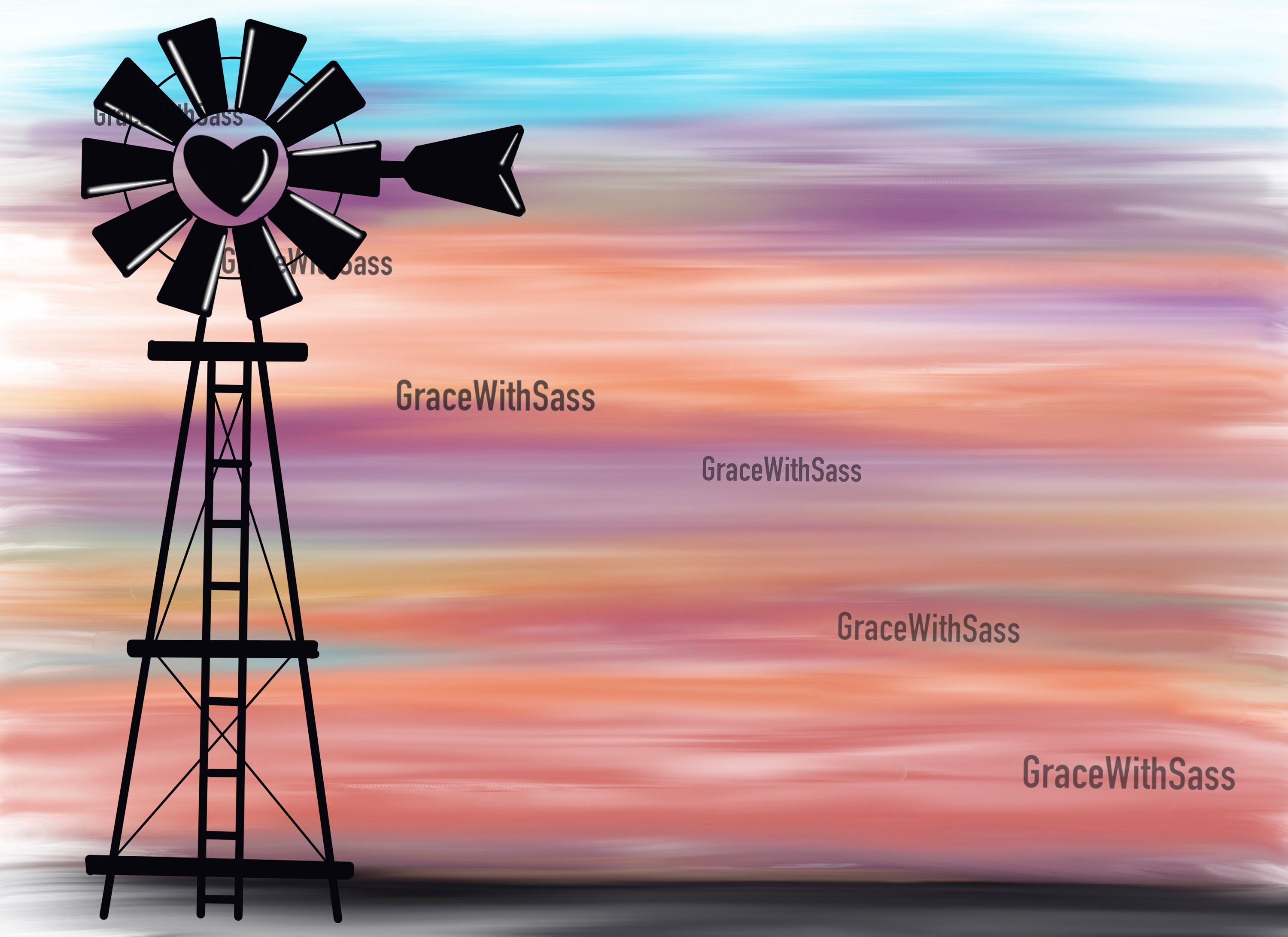 Windmill, Sunset, Country PNG, Sublimation Transfer, Digital File - Etsy