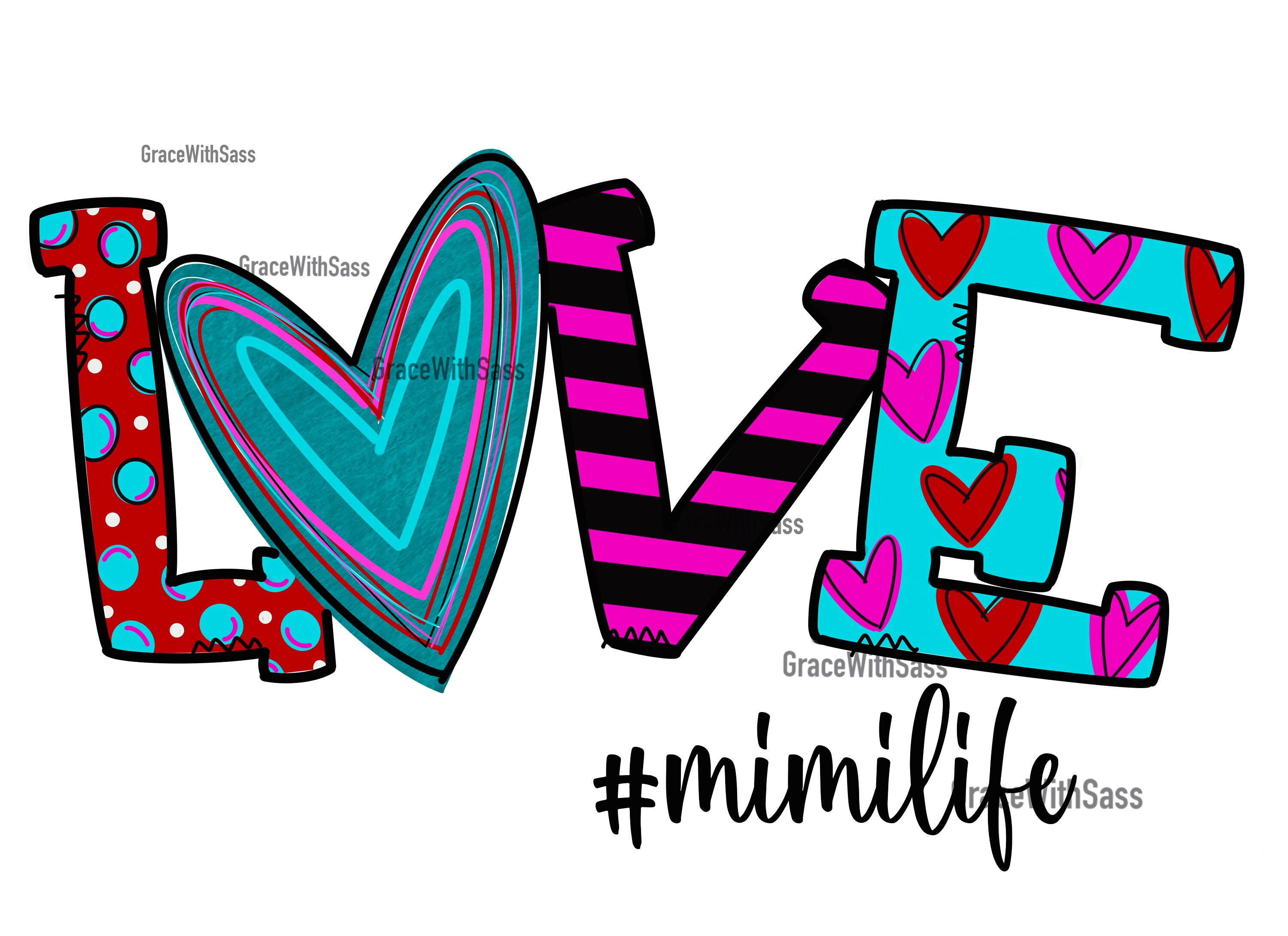 Mimi, Mimi Life, Heart PNG, Love, PNG, Valentines Day, Digital Download ...