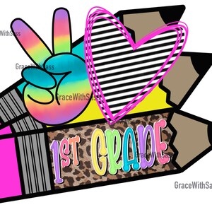 Peace Love First Grade 1st Grade PNG Peace PNG Back to - Etsy