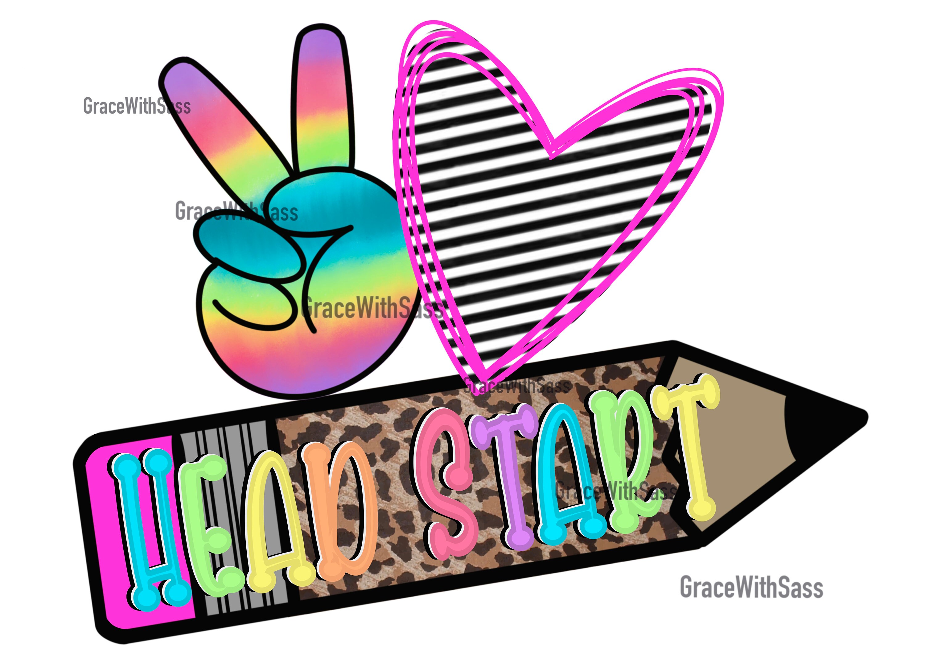 Peace Love Head Start, School PNG, Back to School, Head Start PNG, Digital File, Instant ...