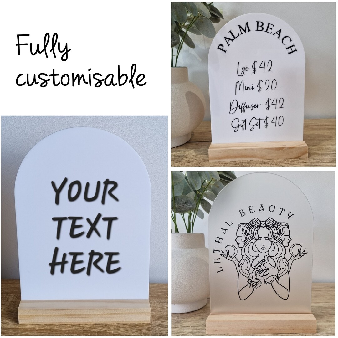 Business Signage Acrylic Arch Custom Business Logo Sign - Etsy