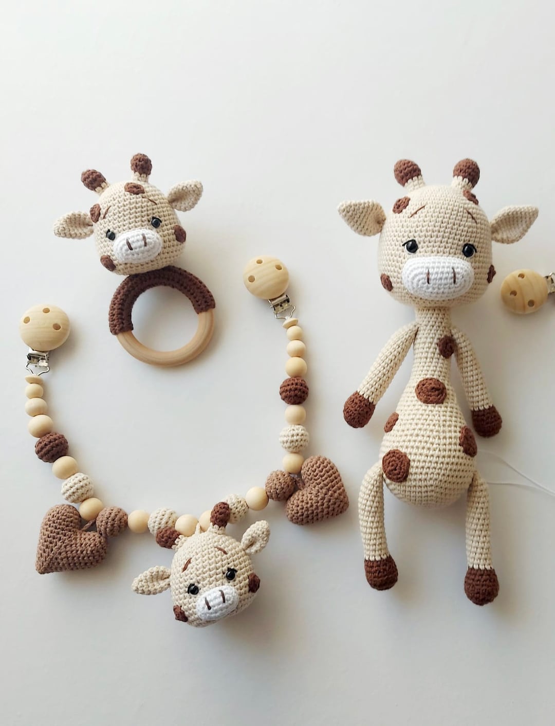 Giraffe Set Consisting of Stroller Chain, Cuddly Toy, Maxi-cosi Chain ...