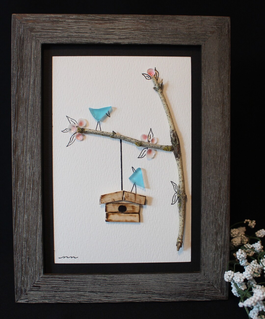 Birds in Spring Birds and Birdhouse Spring Blossoms Sea - Etsy