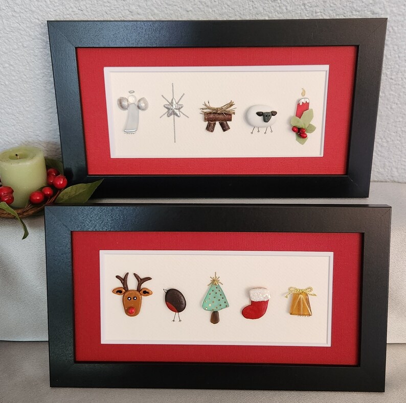 Christmas Menagerie, Holiday Theme, Nativity Theme, Sea Glass, Pebble ...