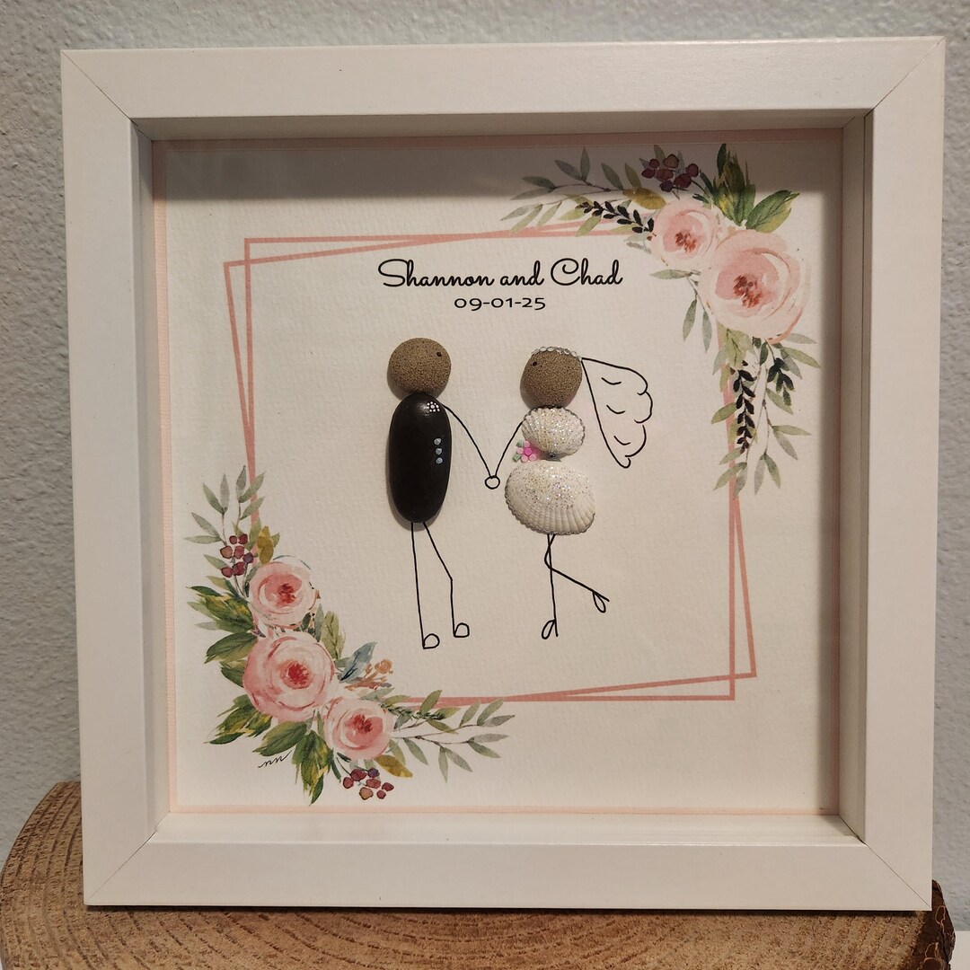 Personalized Wedding Gift, Bride and Groom in Watercolor Frame ...