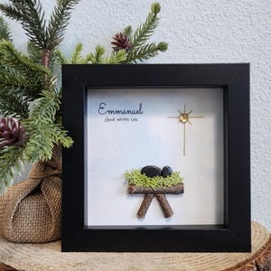 Nativity ~ Manger Scene ~ Emmanuel ~ Pebble Art ~ Christmas Decor ...