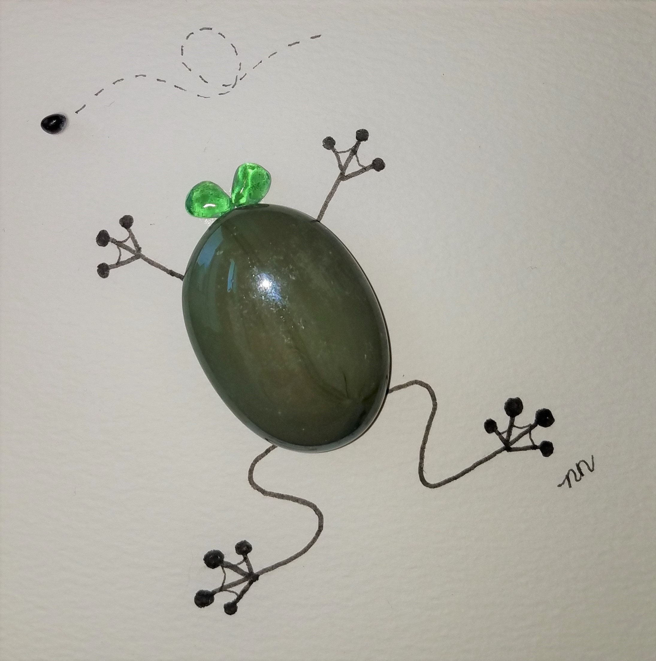 Frog Art Pebble Art Home Decor Friend Gift - Etsy