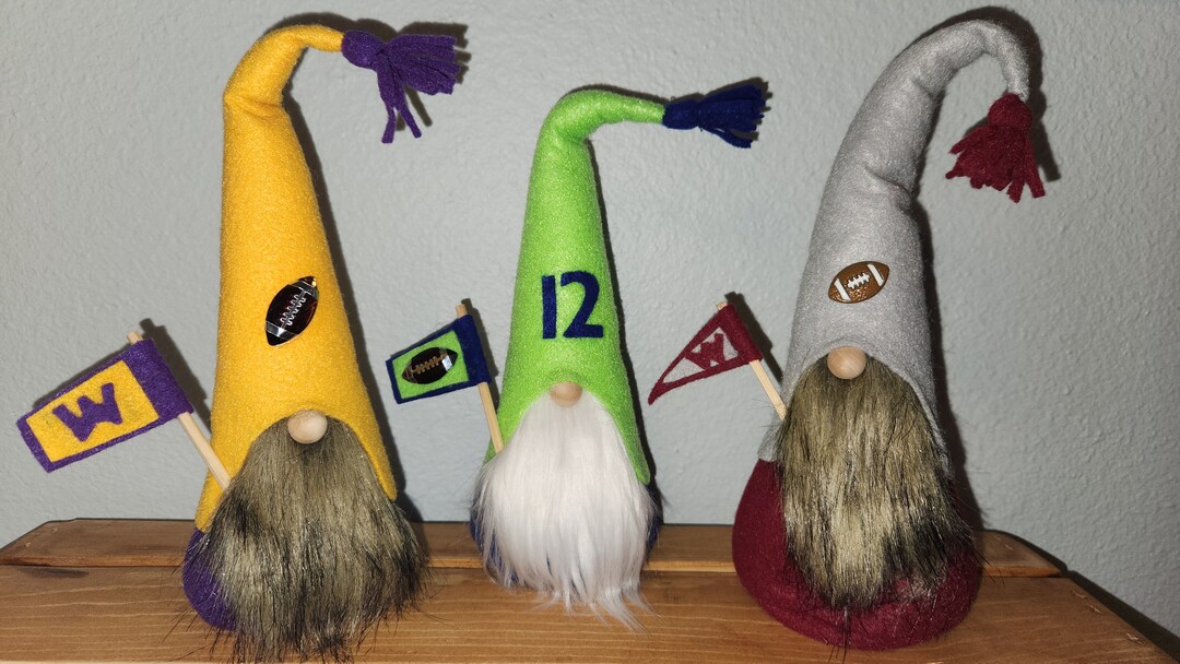 Football Gnomes - Seahawk Gnome - UW Gnome - WSU Gnome - Etsy