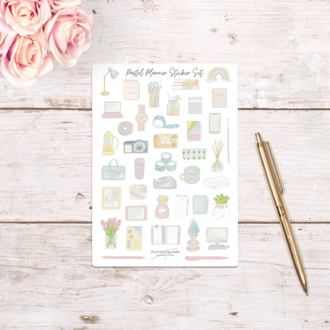 Pastel Planner Sticker Sheet - Etsy