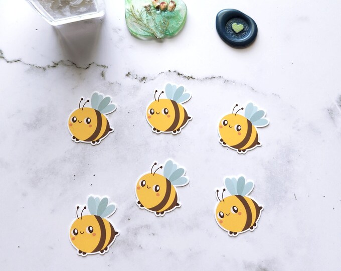 Mini Bee Sticker Pack/bee Sticker Pack 6 Individual Stickers - Etsy