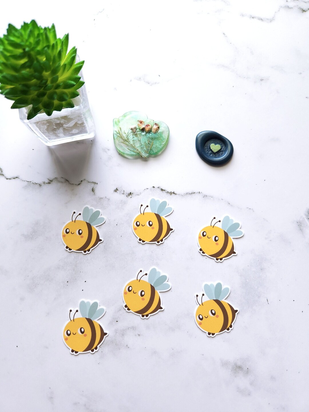 Mini Bee Sticker Pack/bee Sticker Pack - 6 Individual Stickers - Etsy