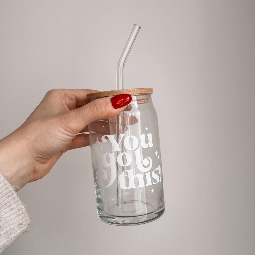 Glass Cup - You Got This! / Tumbler, Can Glass, Personalized Gift ...