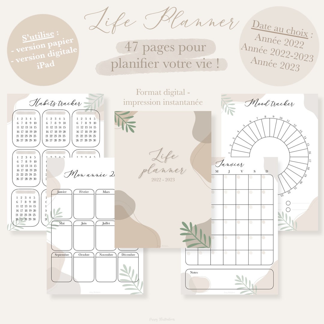 2023 Life Planner Digital Mood Tracker Clothes Tracker - Etsy