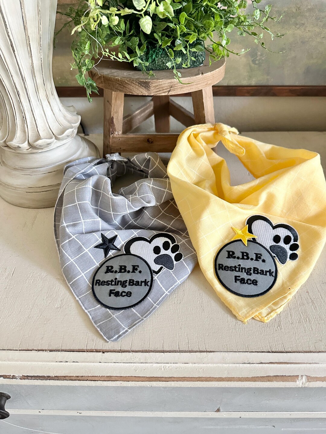 Resting Bark Face, Dog Bandana, Tie-on Dog Scarf, Perfect Gift for Dog ...