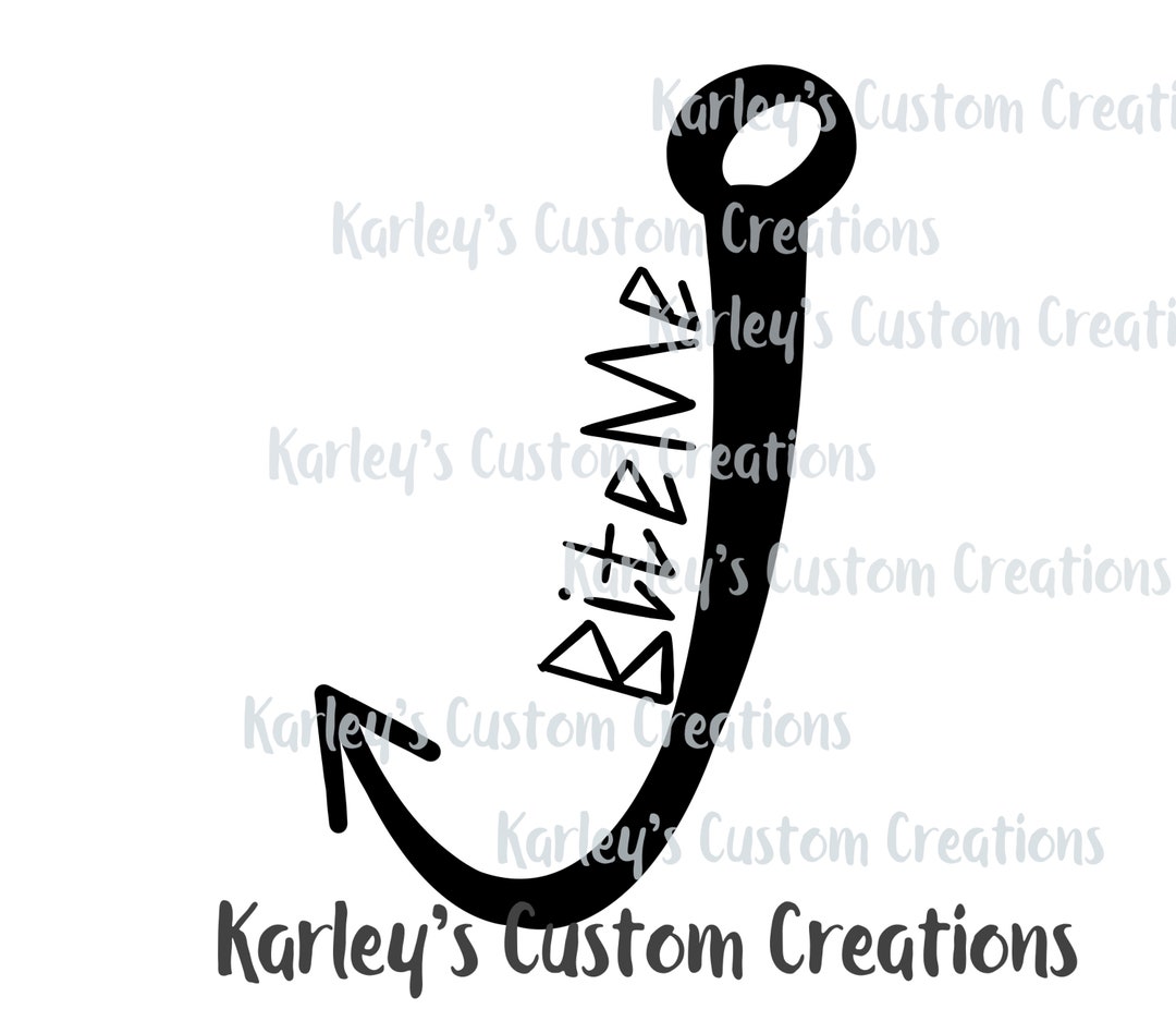 Bite Me Fish Hook SVG Png Fishing Svg, Fisherman Svg, Fishing Quote Svg ...