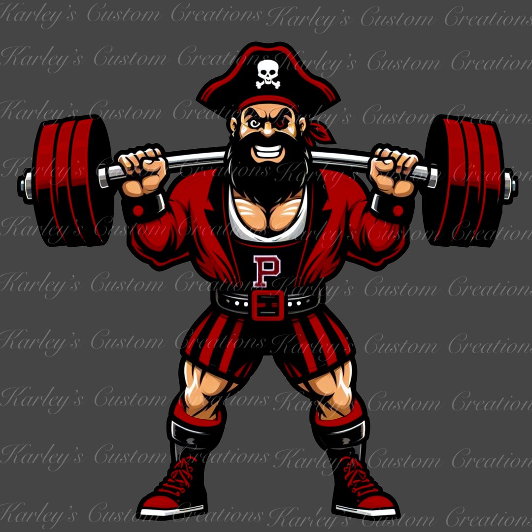 Pirates Powerlifting Png, Pirates Mascot Png, Pirates Mascot Lifting ...