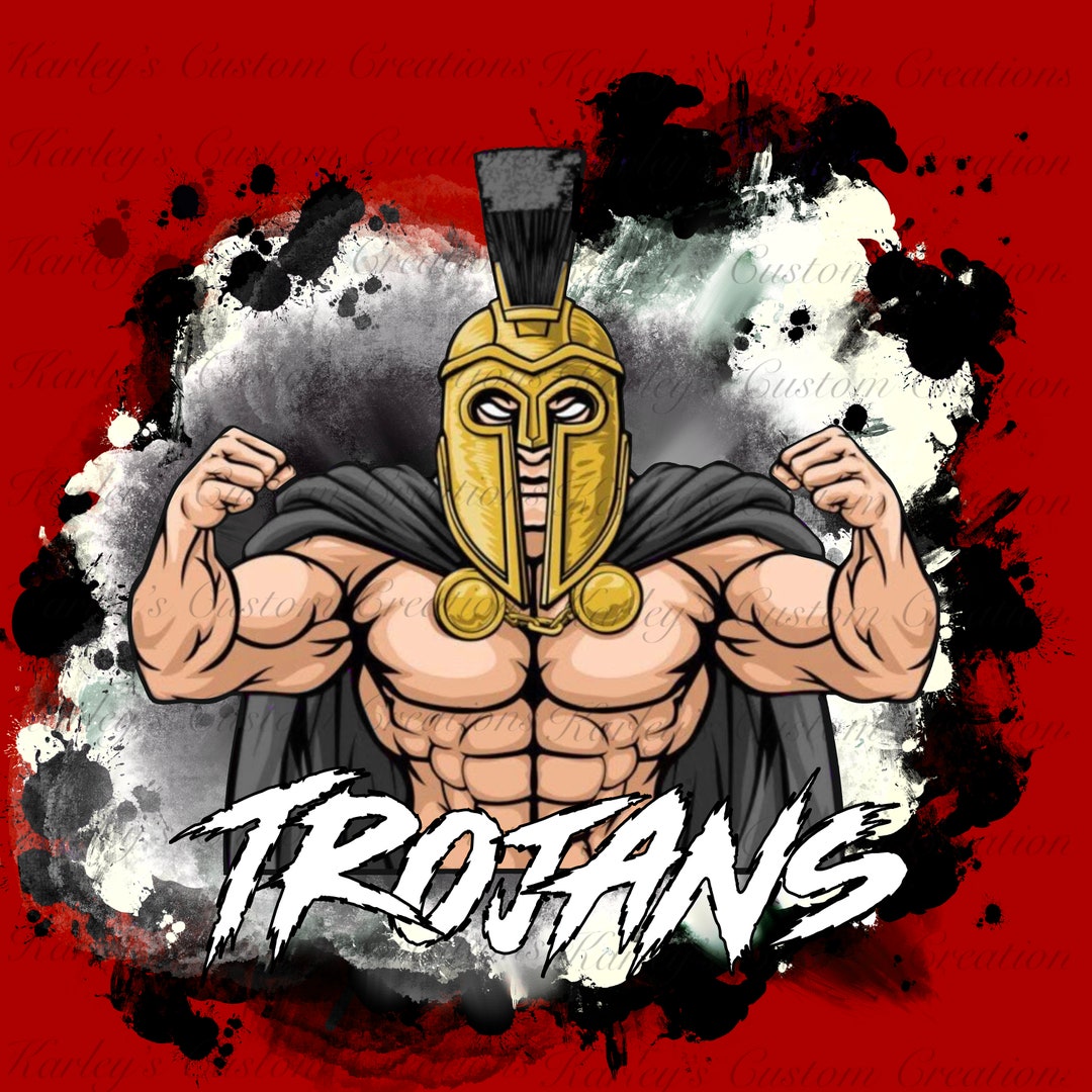 Trojan Mascot Png Black and White Trojan Mascot Png Black - Etsy