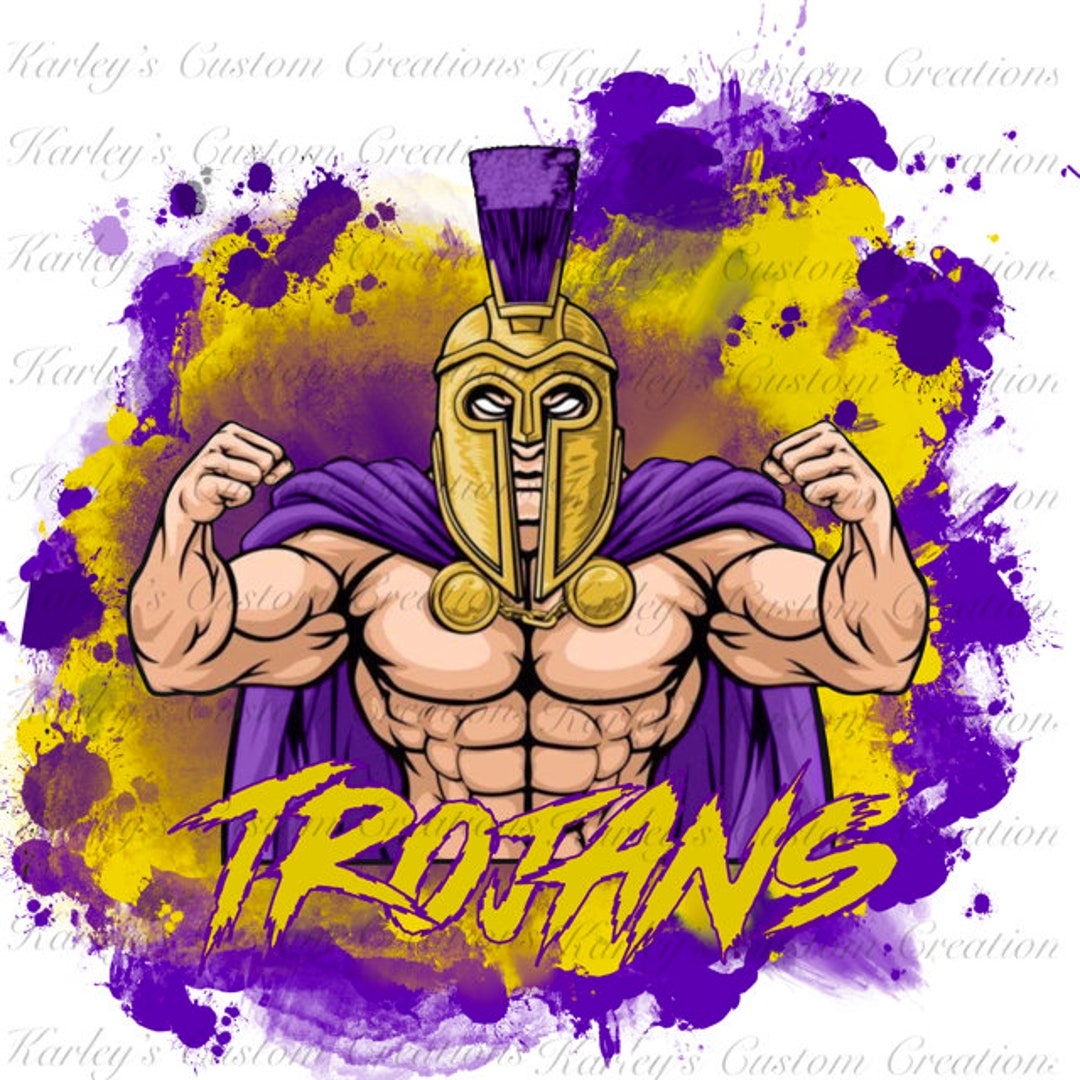 Trojan Mascot Png, Purple and Gold Trojan Mascot Png, Purple and Gold ...