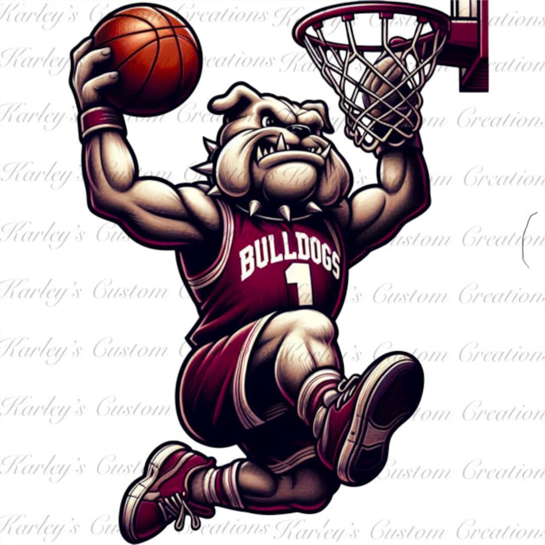 Bulldog Mascot Basketball Dunking Png Maroonbulldog Mascot - Etsy